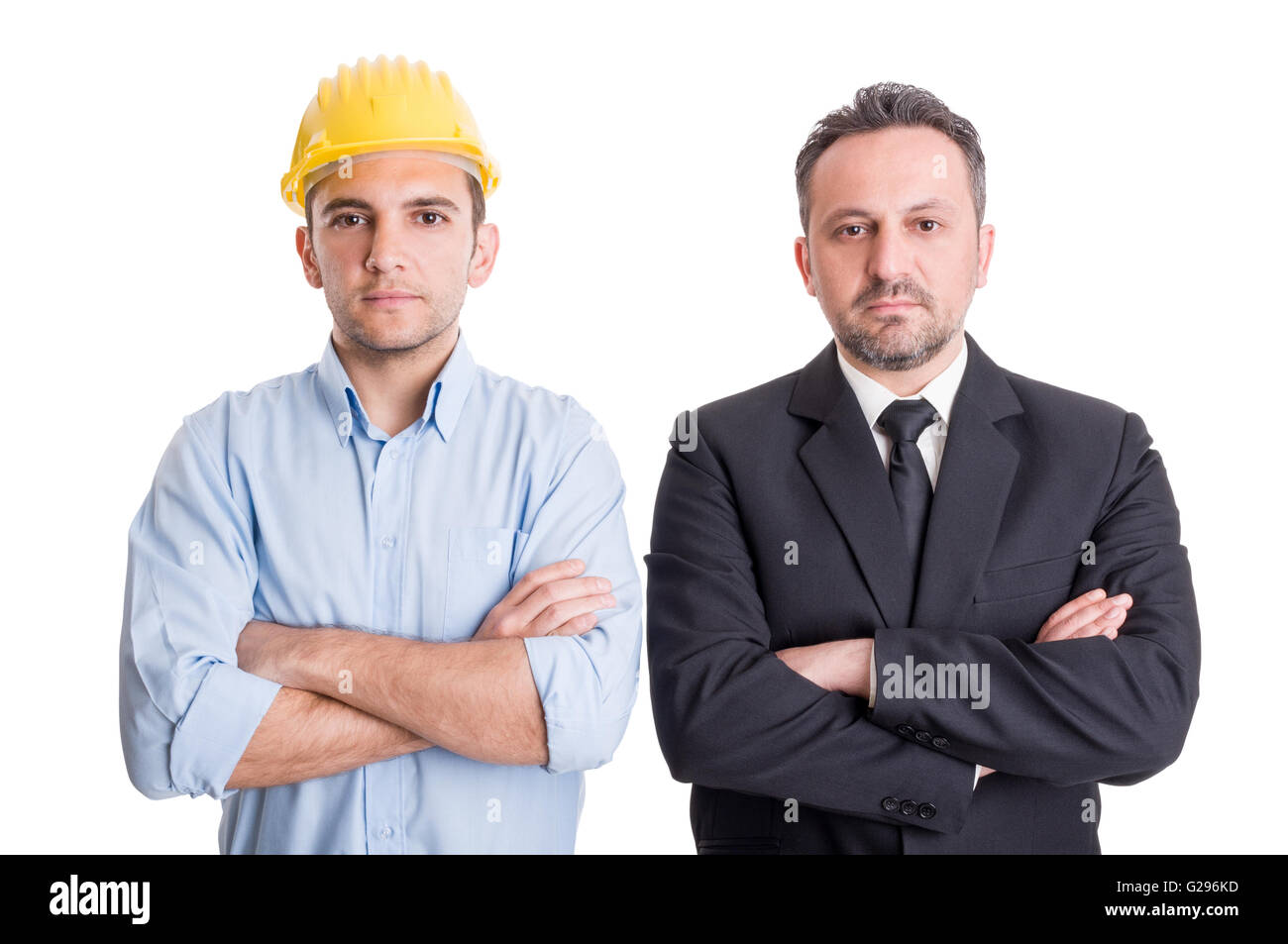 Two men standing crossing arms Cut Out Stock Images & Pictures - Alamy