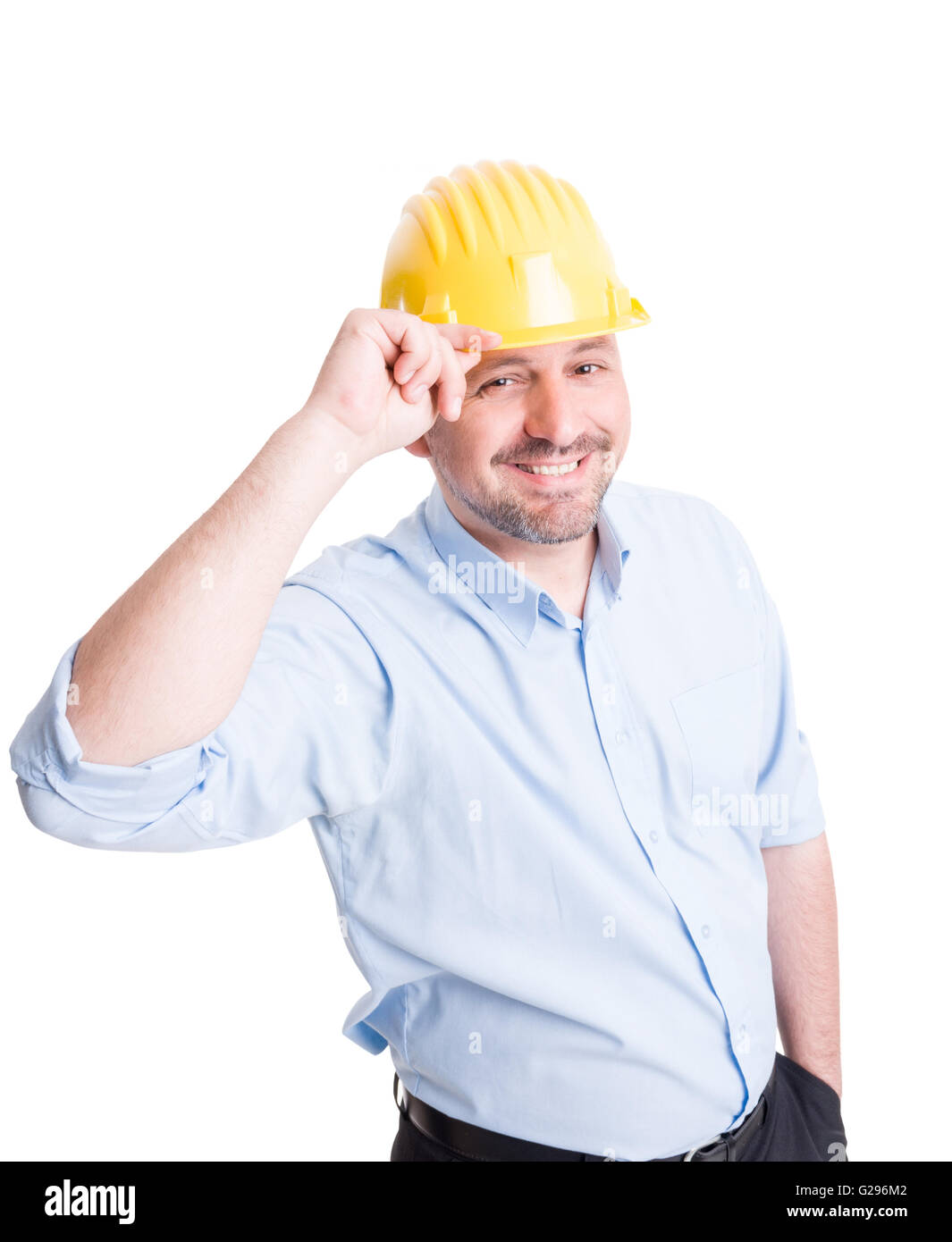 Man greeting lifting hat hi-res stock photography and images - Alamy