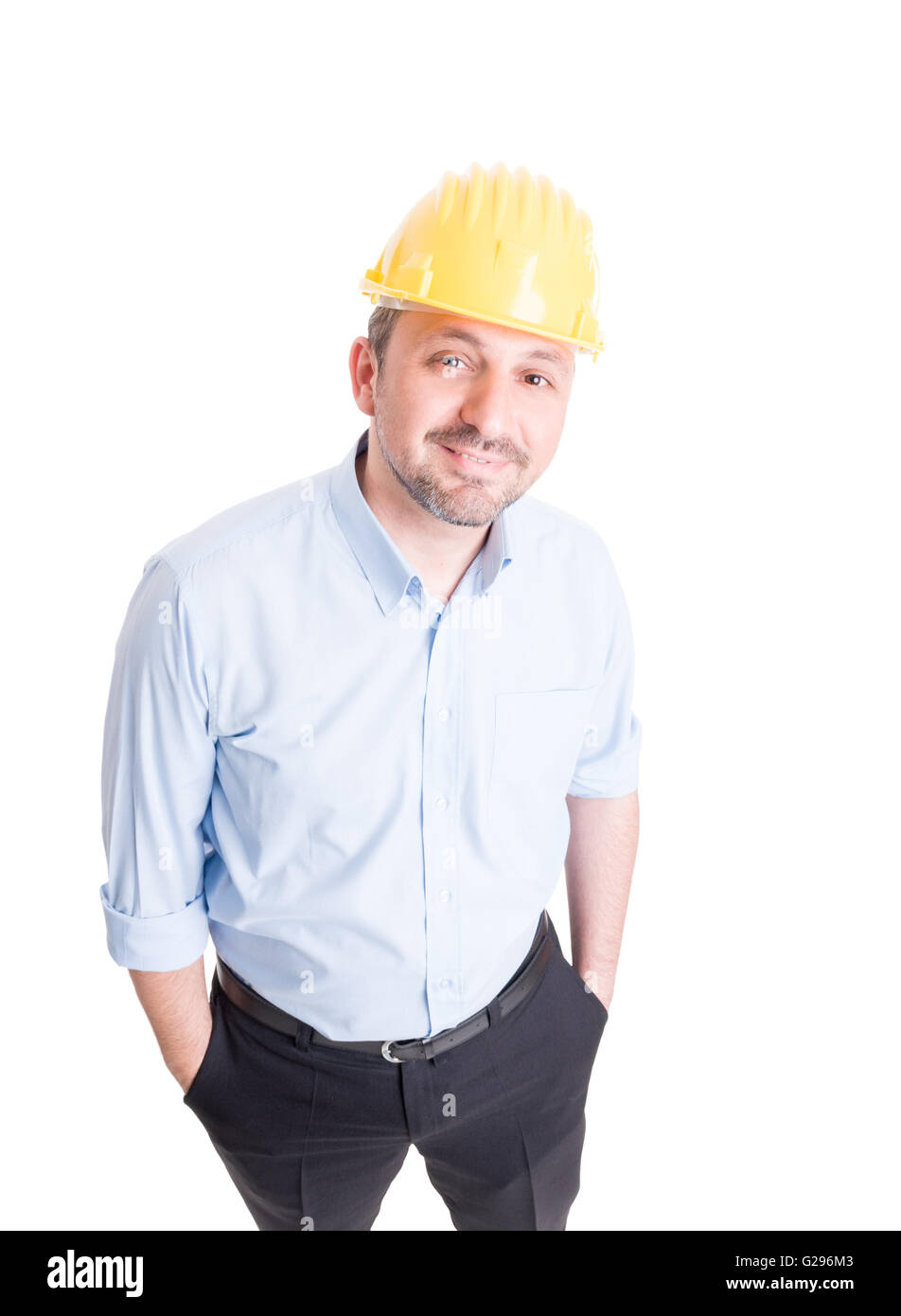 Professional architect or engineer isolated on white background Stock ...