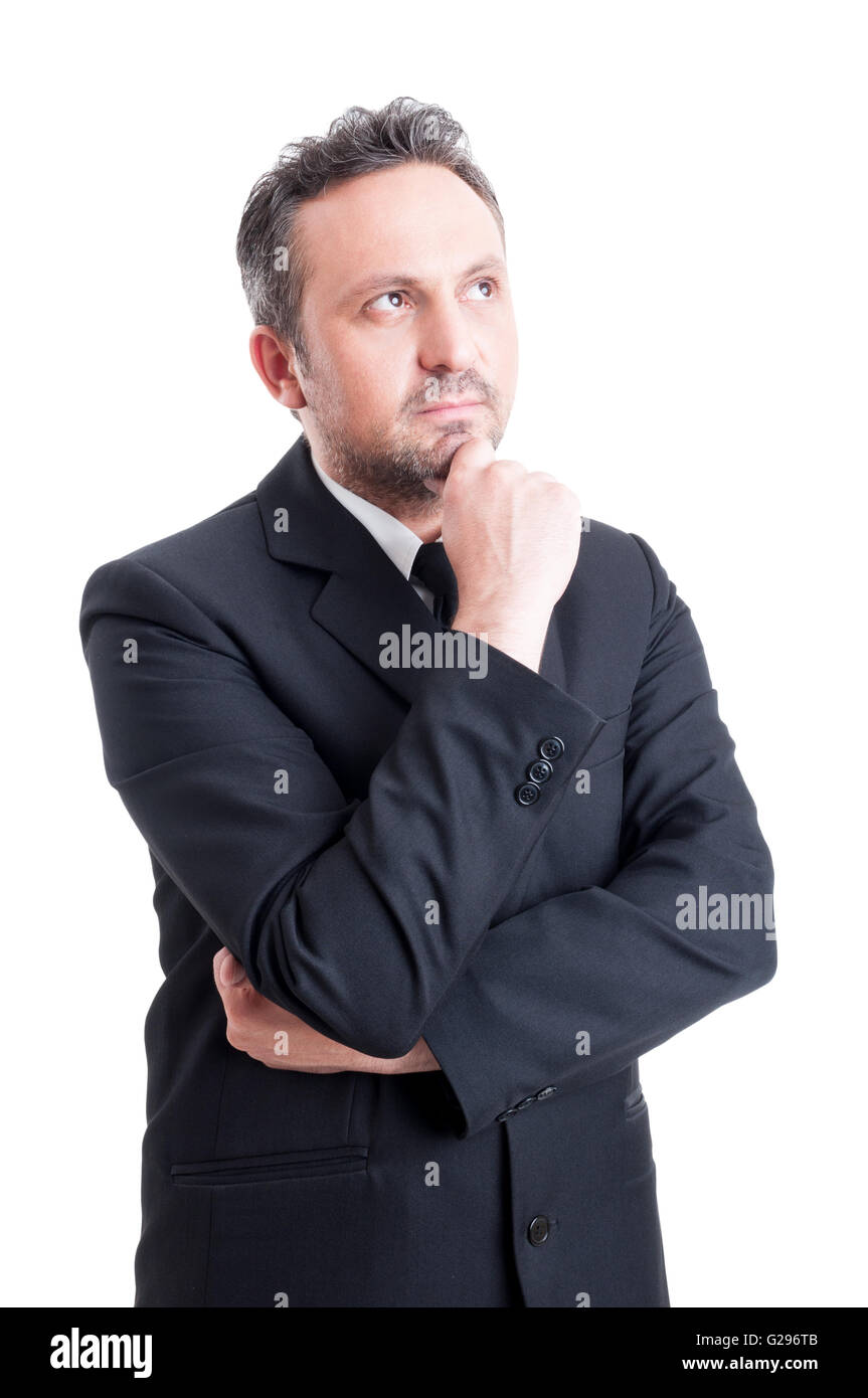 Boss, manager or leader thinking on the future of the company Stock ...