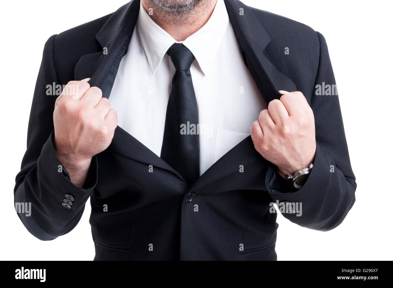 Ripping Shirt Open Stock Photos & Ripping Shirt Open Stock Images - Alamy