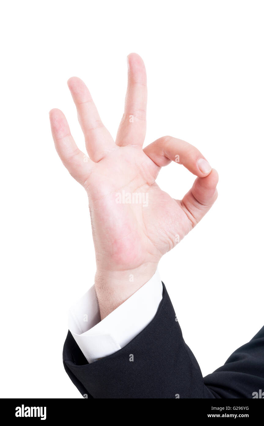 Businessman making ok hand gesture hi-res stock photography and images ...