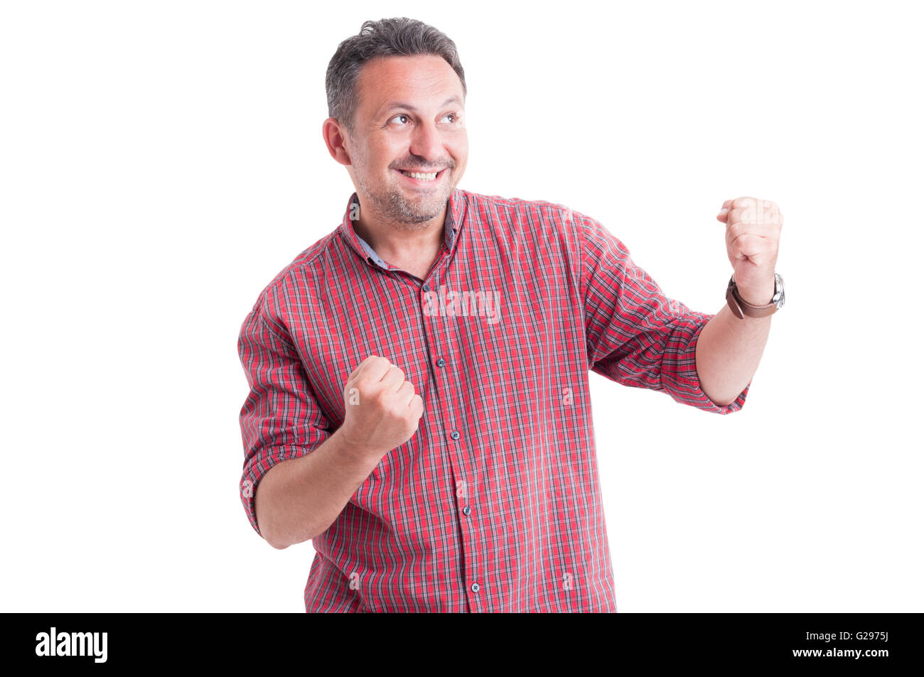 Male winner expressing victory, success or excitement Stock Photo - Alamy