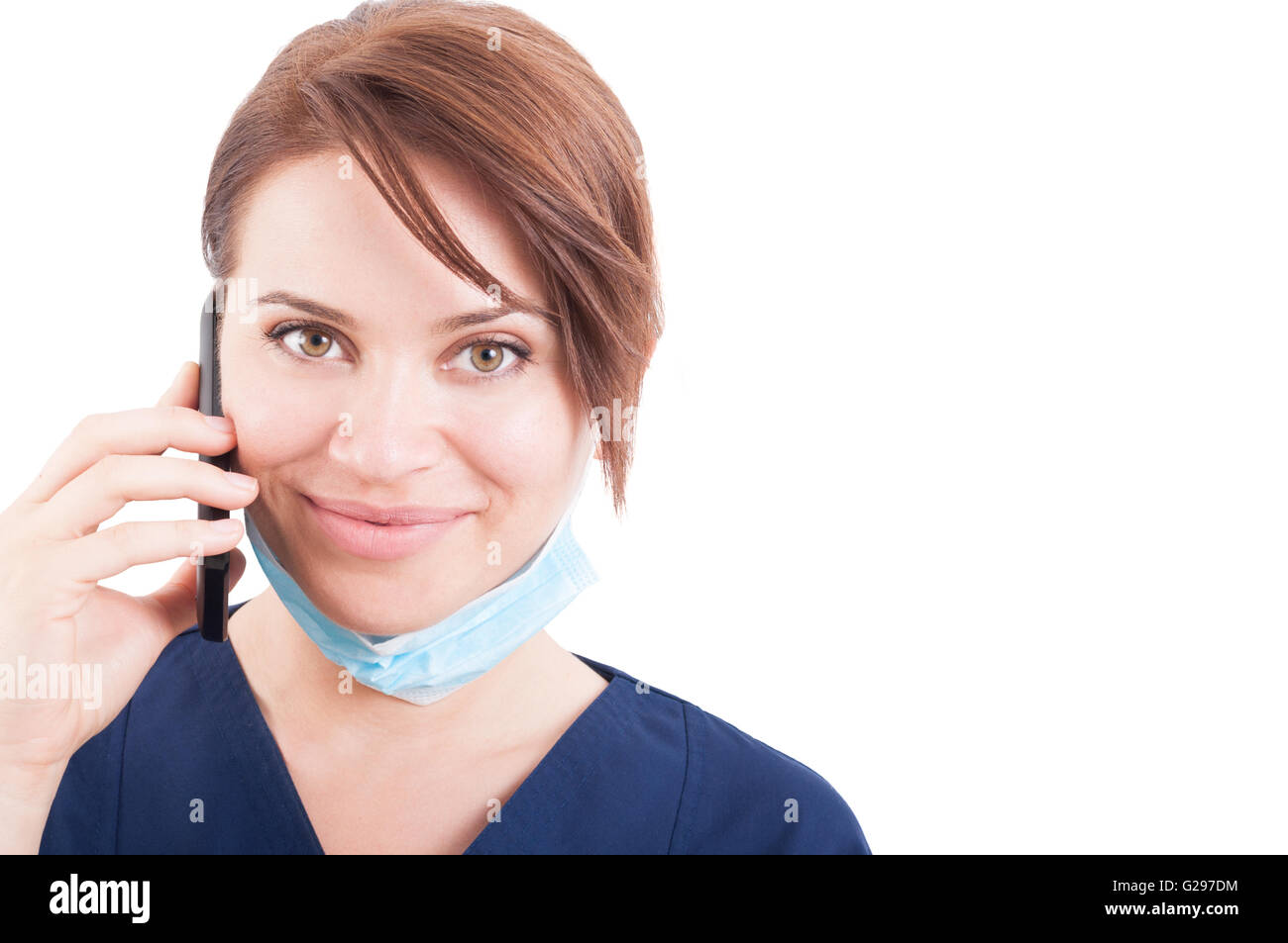 Doctor making phone call using hi-res stock photography and images - Alamy