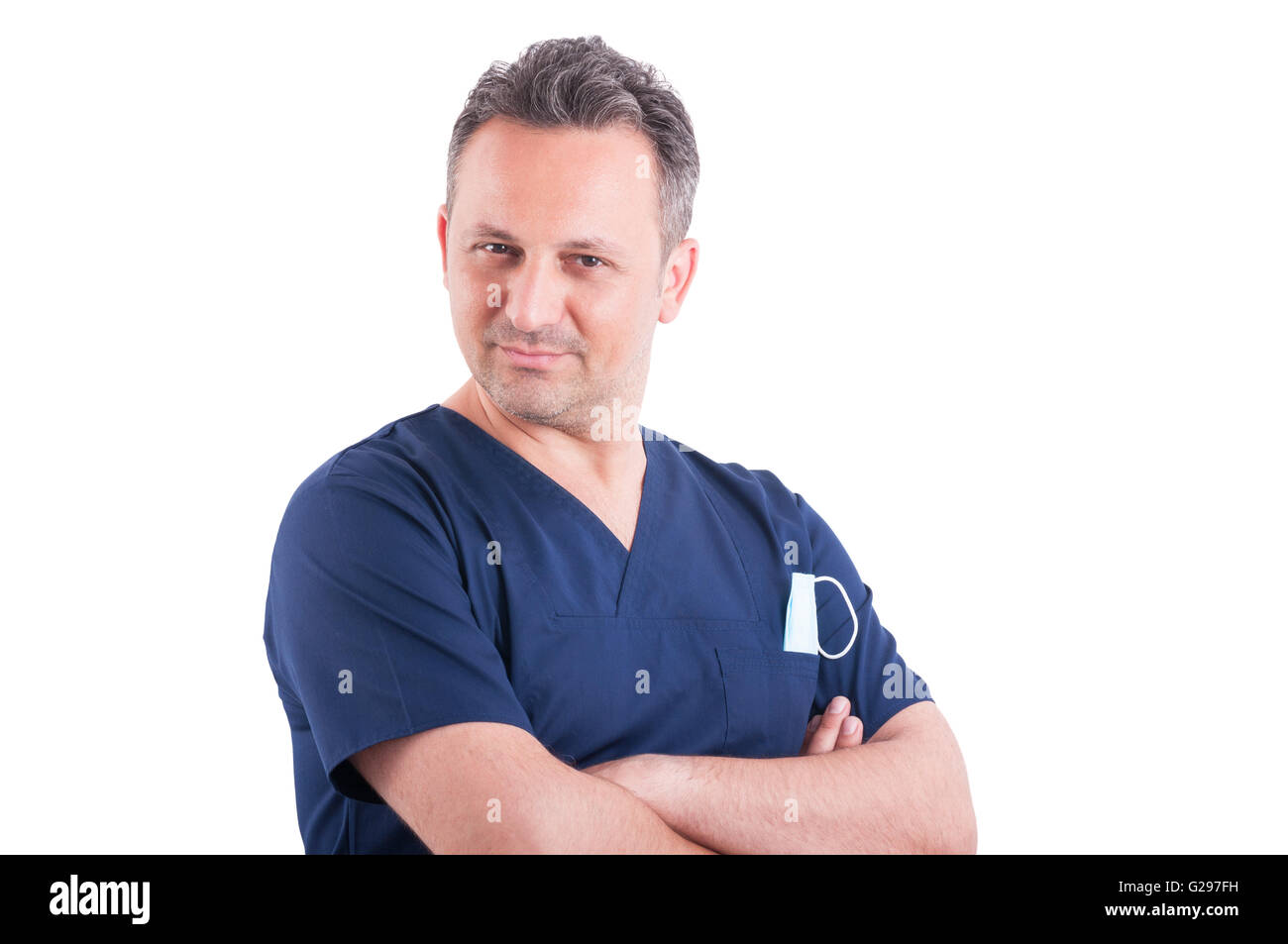 Successful doctor looking confident isolated on white background Stock ...