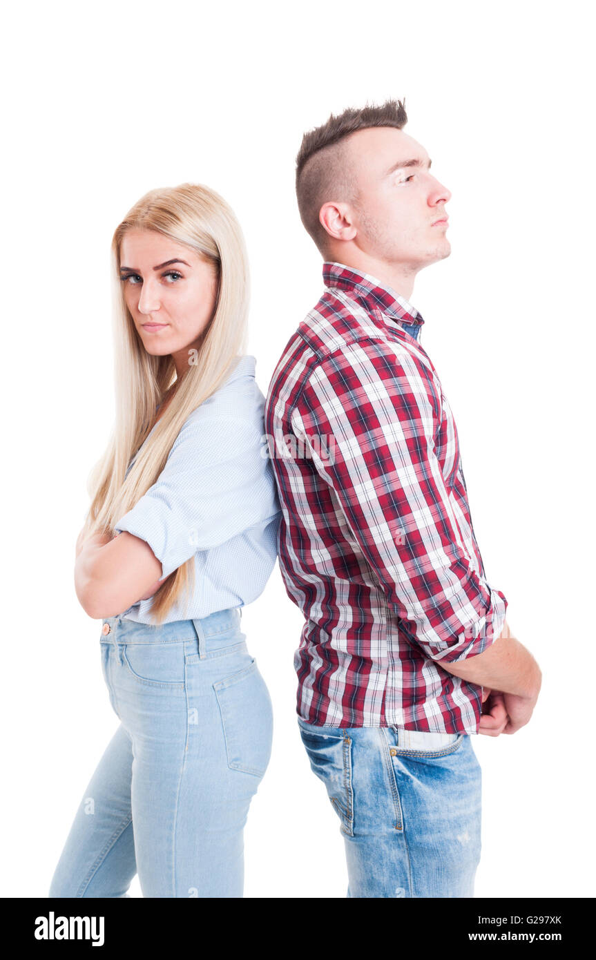 Woman sad man ignoring Cut Out Stock Images & Pictures - Alamy