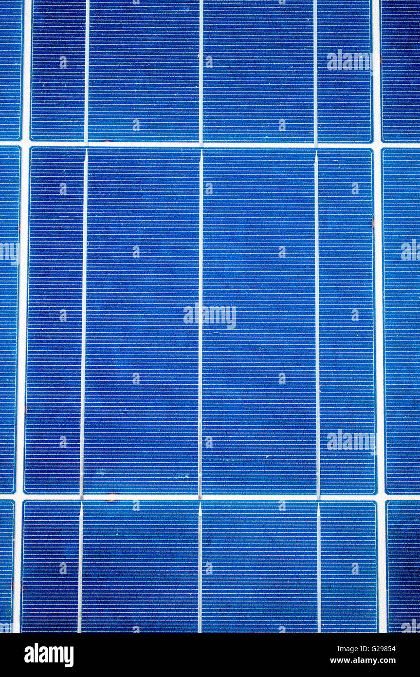 Close-up with blue solar panel cells as renewable energy concept Stock ...