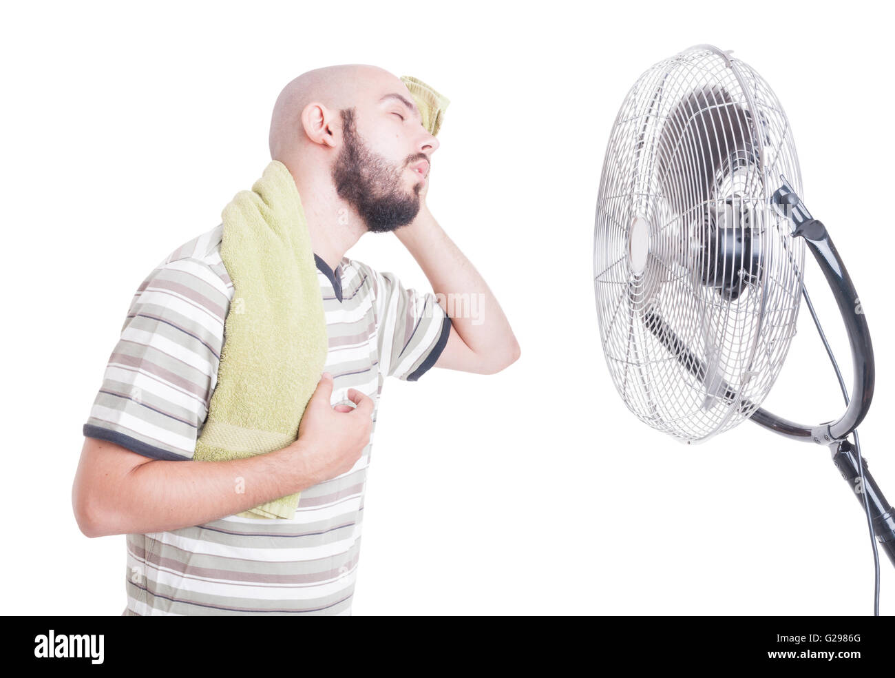 Using fan in hot weather hi-res stock photography and images - Alamy