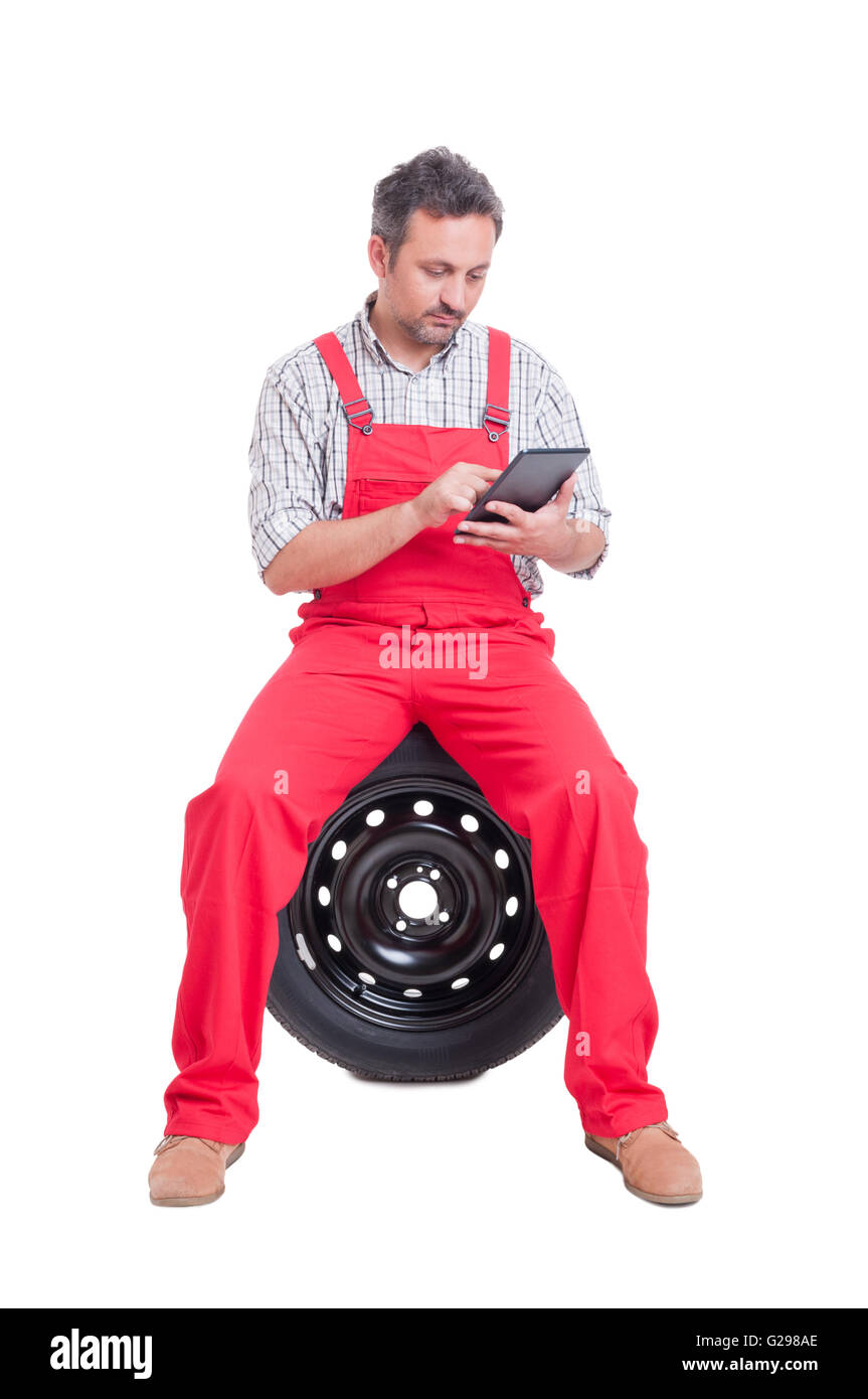 Male worker using modern Cut Out Stock Images & Pictures - Alamy