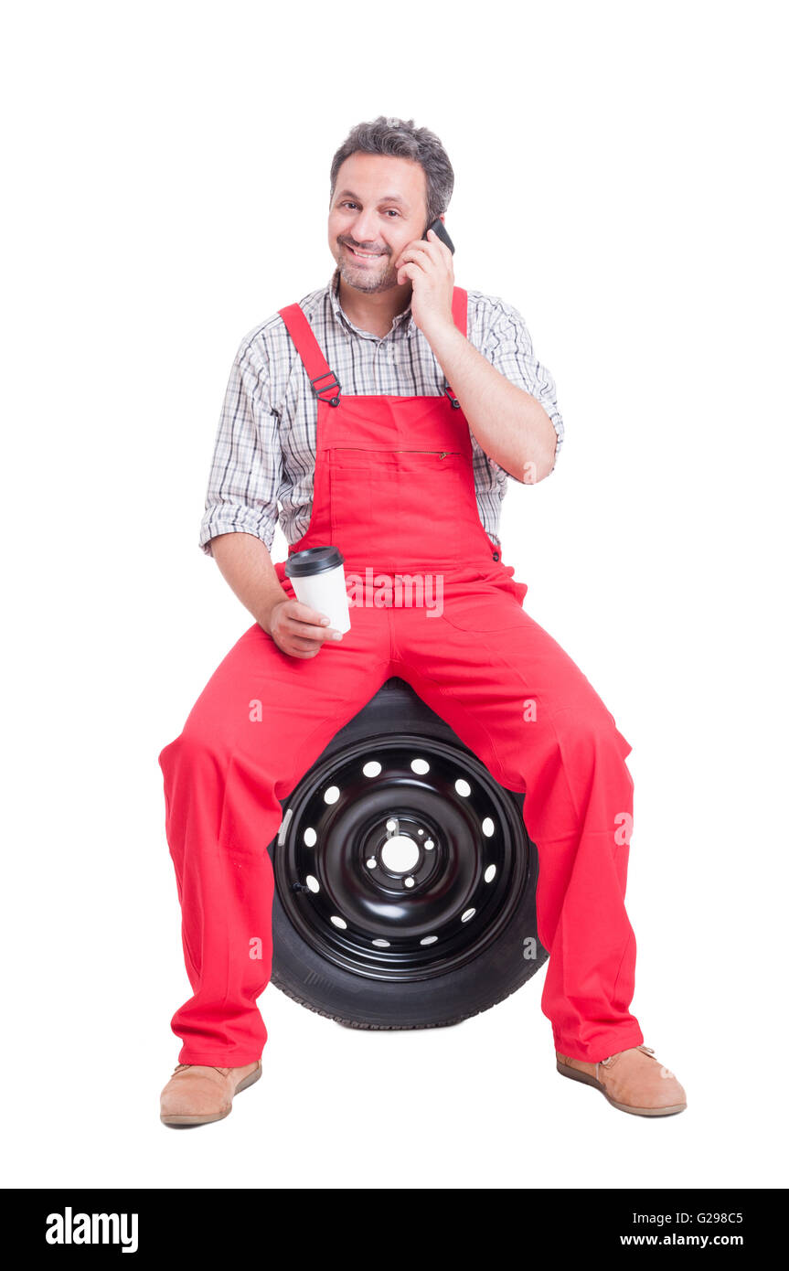 Guy calling mechanic service hi-res stock photography and images - Alamy