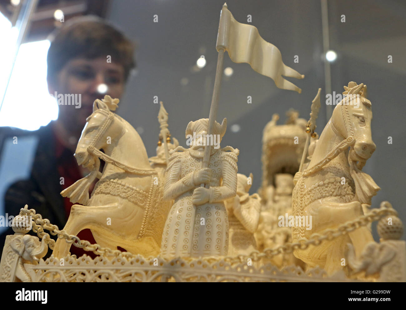 An artfully carved ornament made from ivory in the Schloss Wernigerode ...