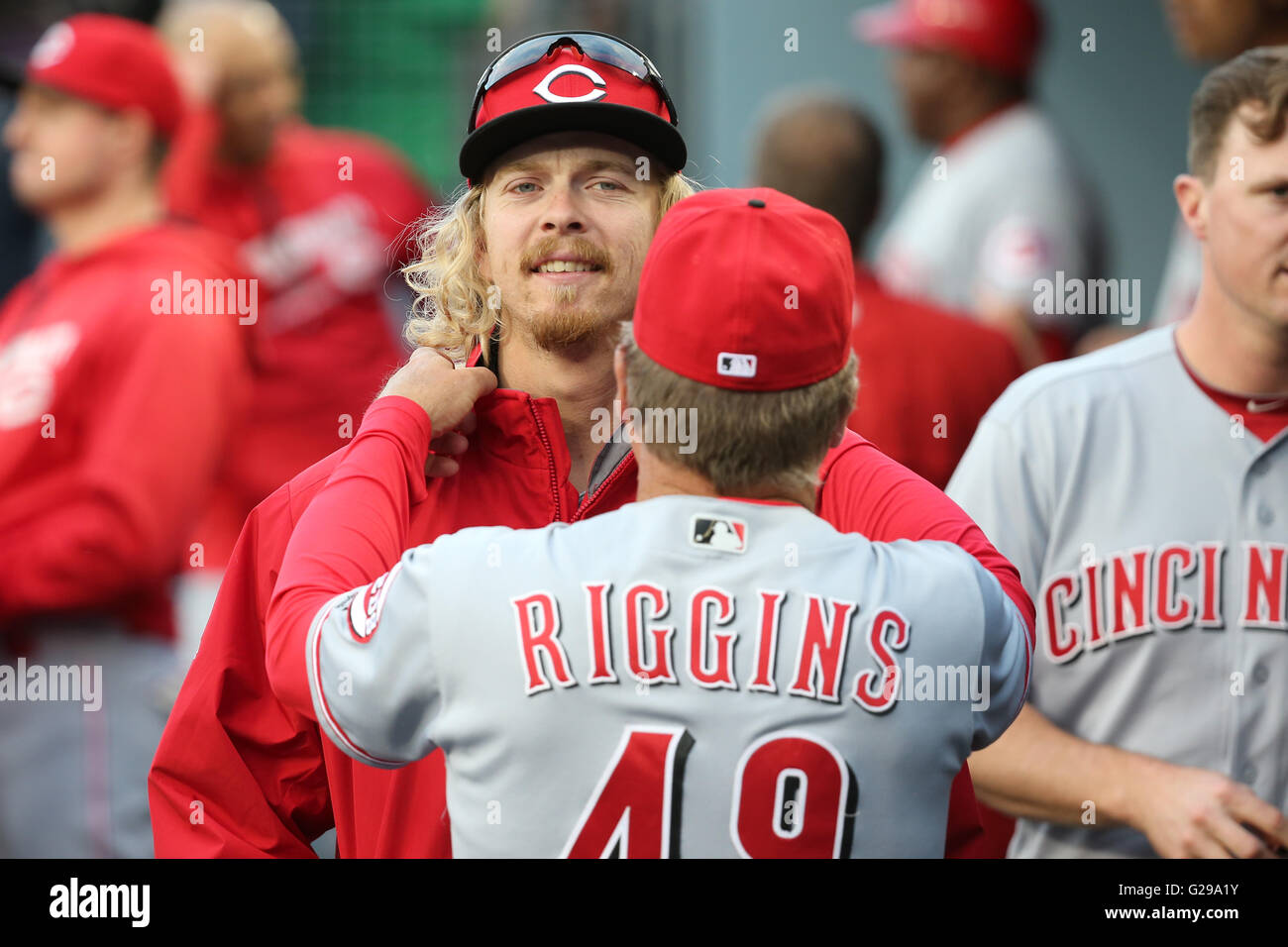 Los Angeles, CA, USA. 25th May, 2016. Cincinnati Reds pitching coach ...