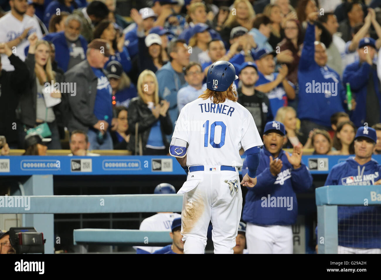 Los Angeles, CA, USA. 25th May, 2016. Los Angeles Dodgers third baseman ...