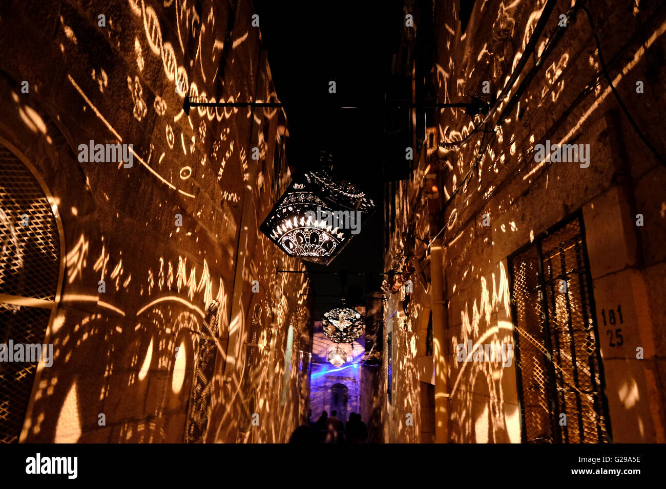 Jerusalem, Israel. 25th May, 2016. Light art installation by Israeli ...