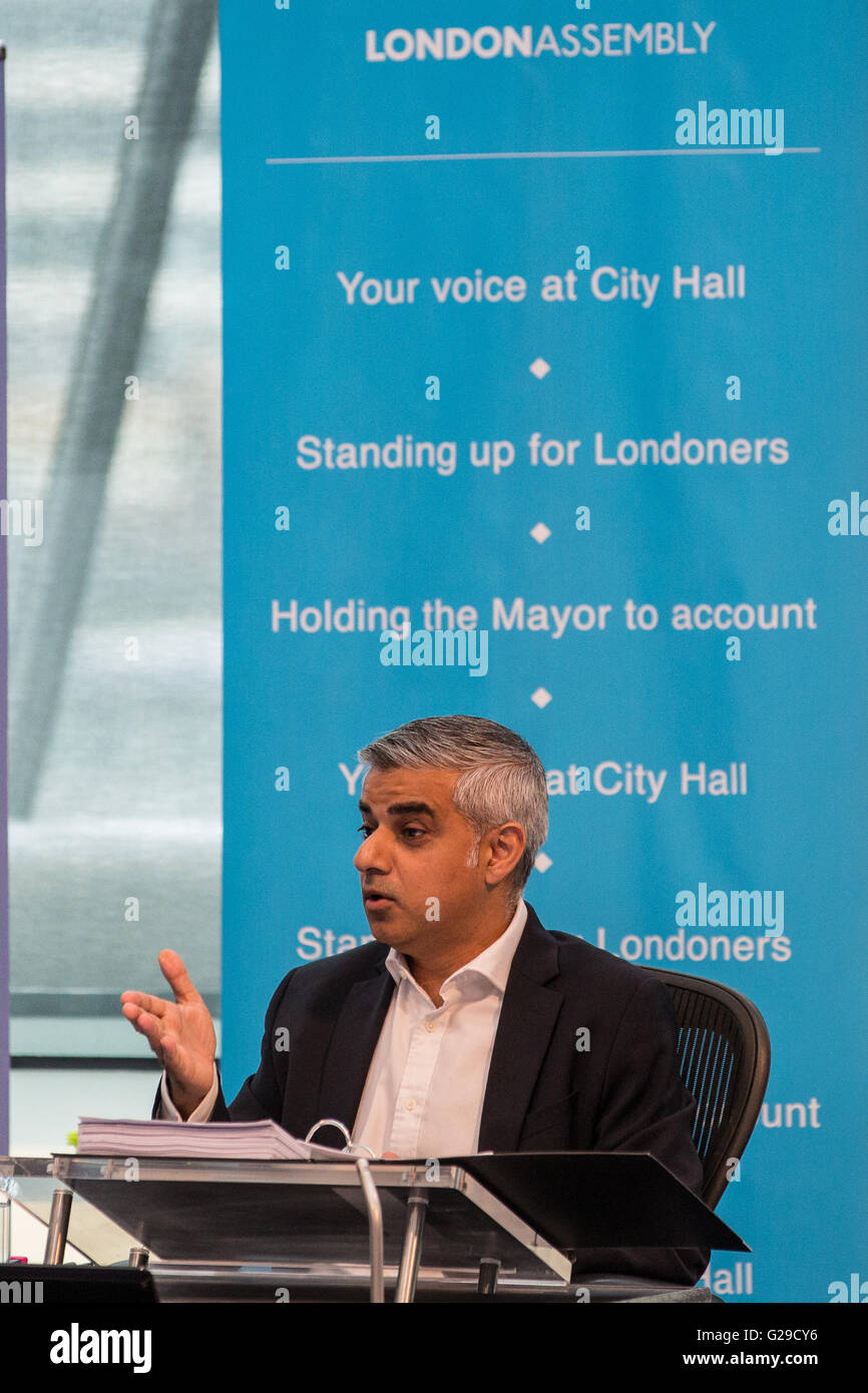 London, UK. 25th May, 2016. Sadiq Khan attends his first Mayor’s ...