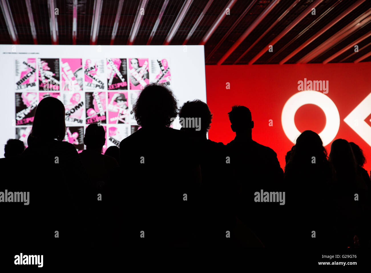 Beautiful silhouettes against the pink main stage background at Museu ...