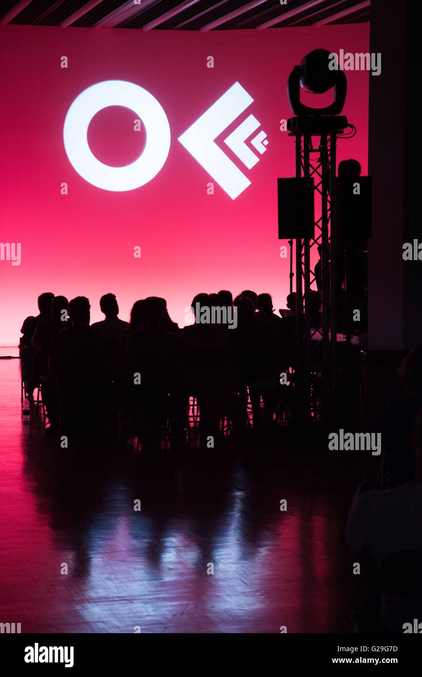 Beautiful silhouettes against the pink main stage background at Museu ...