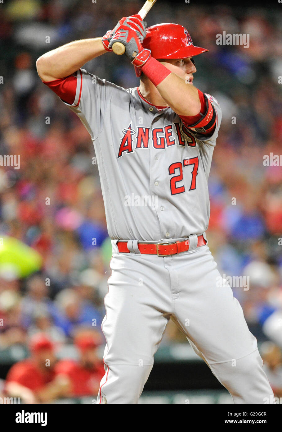 May 24, 2016: Los Angeles Angels center fielder Mike Trout #27 during ...