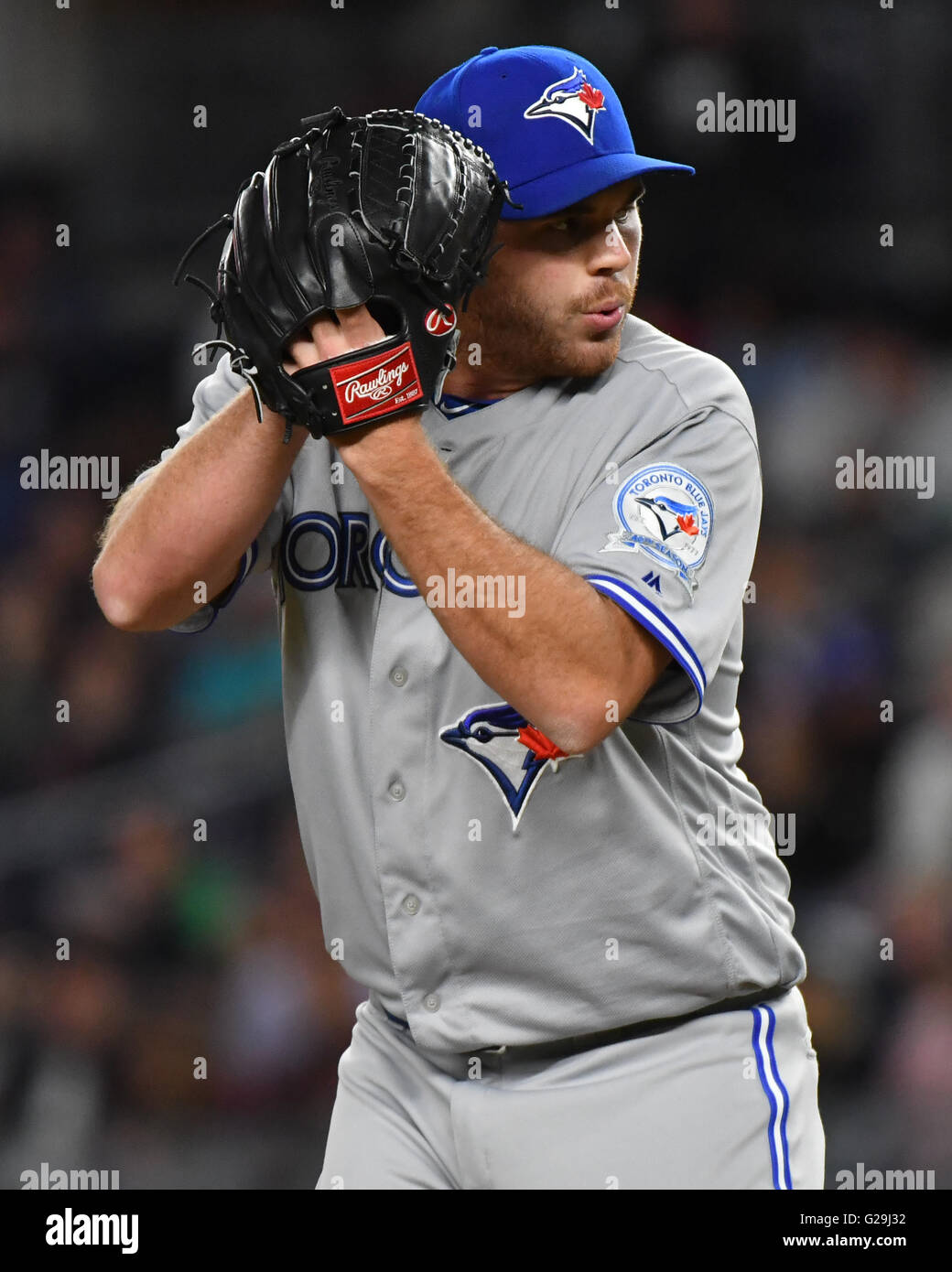 the Bronx, NY, USA. 24th May, 2016. Joe Biagini (Blue Jays), MAY 24 ...