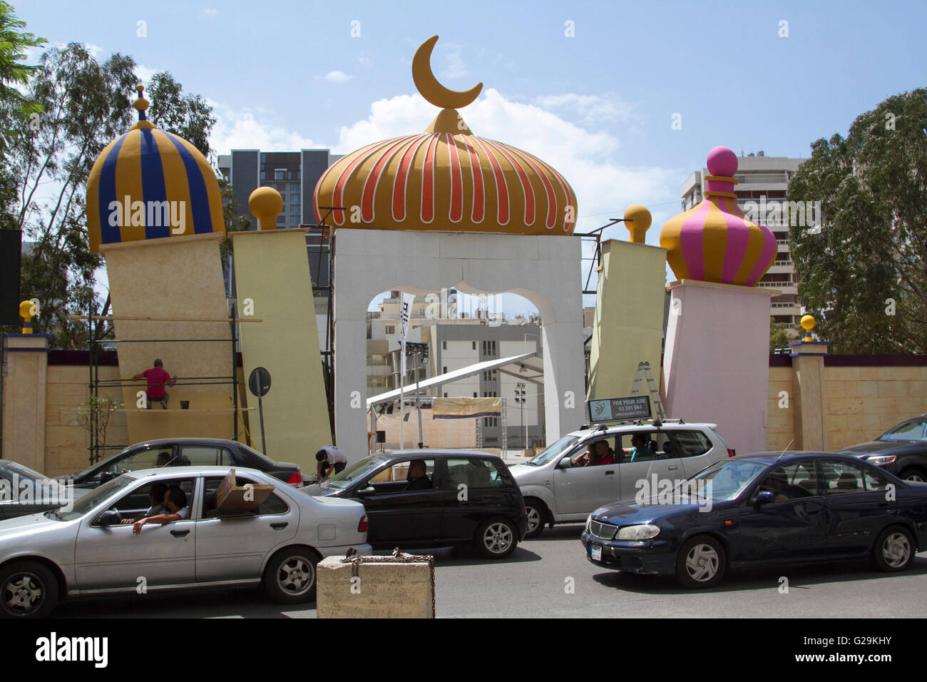 Beirut Lebanon. 27th May 2016. Islamic decorations in Beirut for the ...