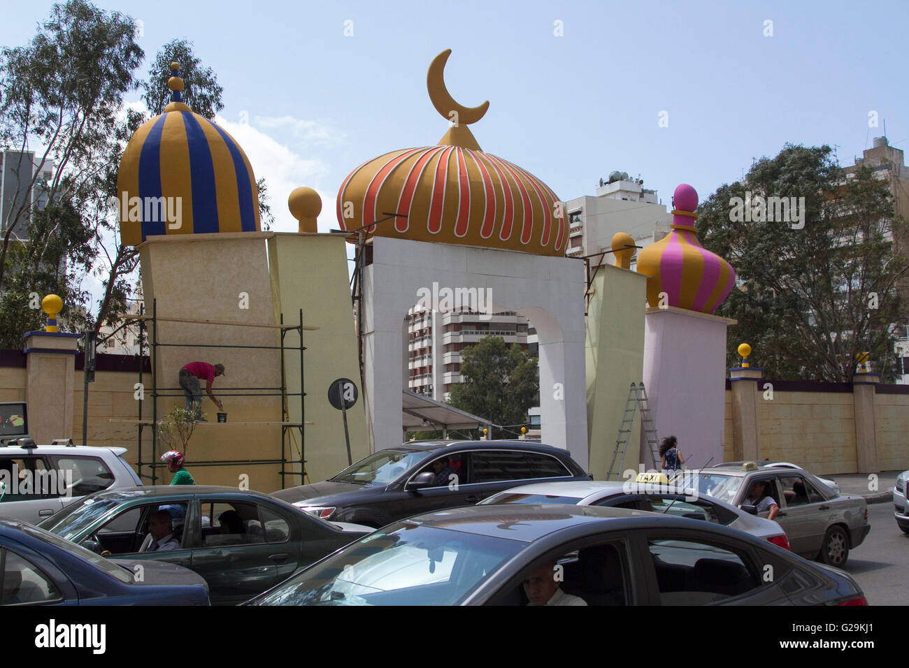 Beirut Lebanon. 27th May 2016. Islamic decorations in Beirut for the ...
