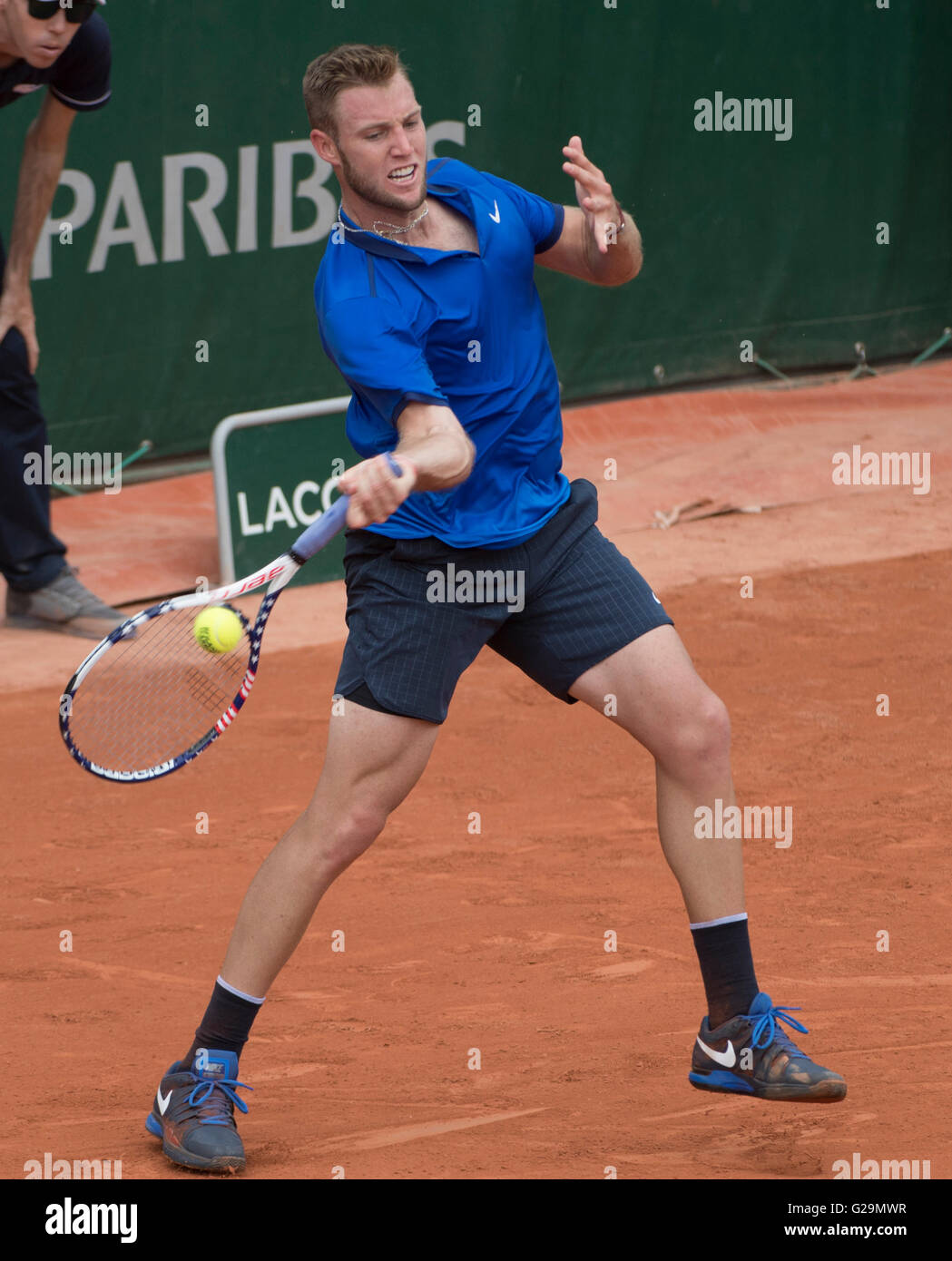 Paris, France. 27th May, 2016. Jack Sock (USA) loses to Albert Ramos ...