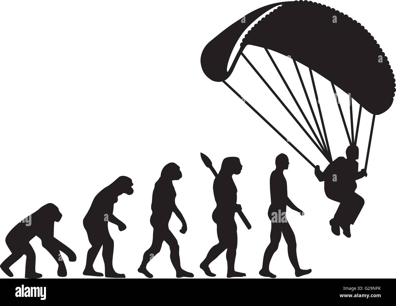 Skydiver Paraglider Evolution Stock Vector Image & Art - Alamy