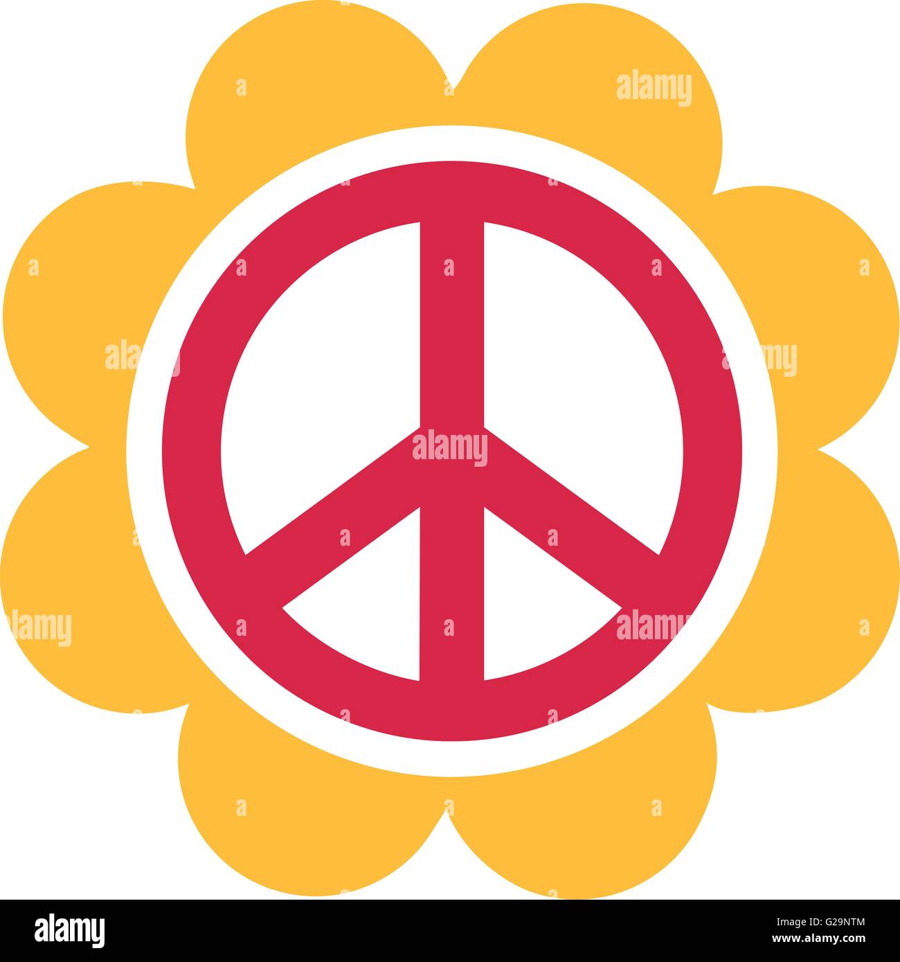 Red peace sign with a big yellow flower Stock Vector Image & Art - Alamy