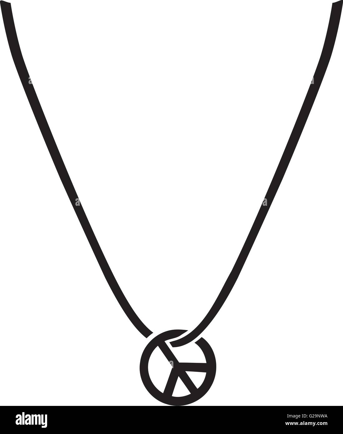 Peace sign on a necklace Stock Vector Image & Art - Alamy