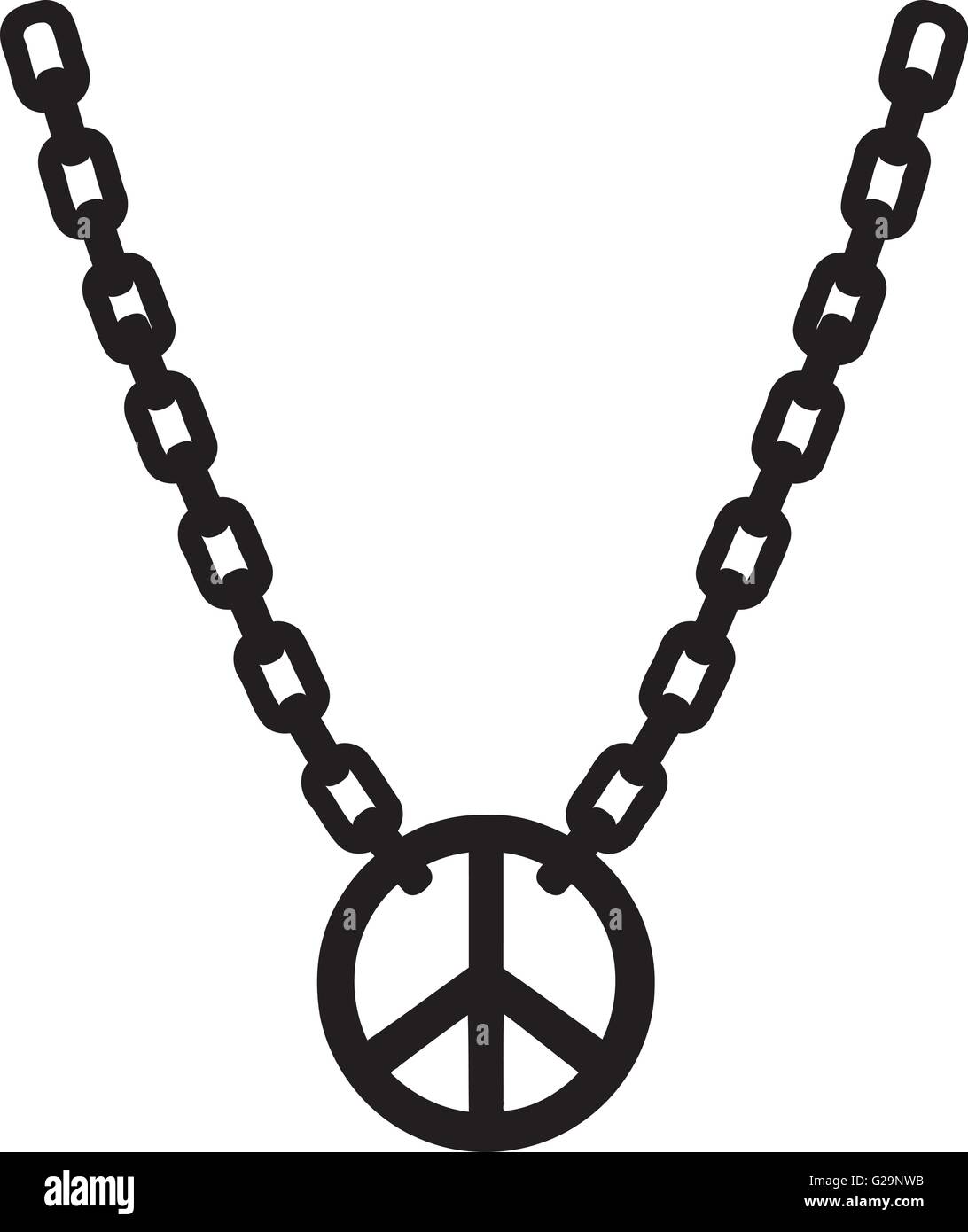 Peace sign necklace Stock Vector Images - Alamy