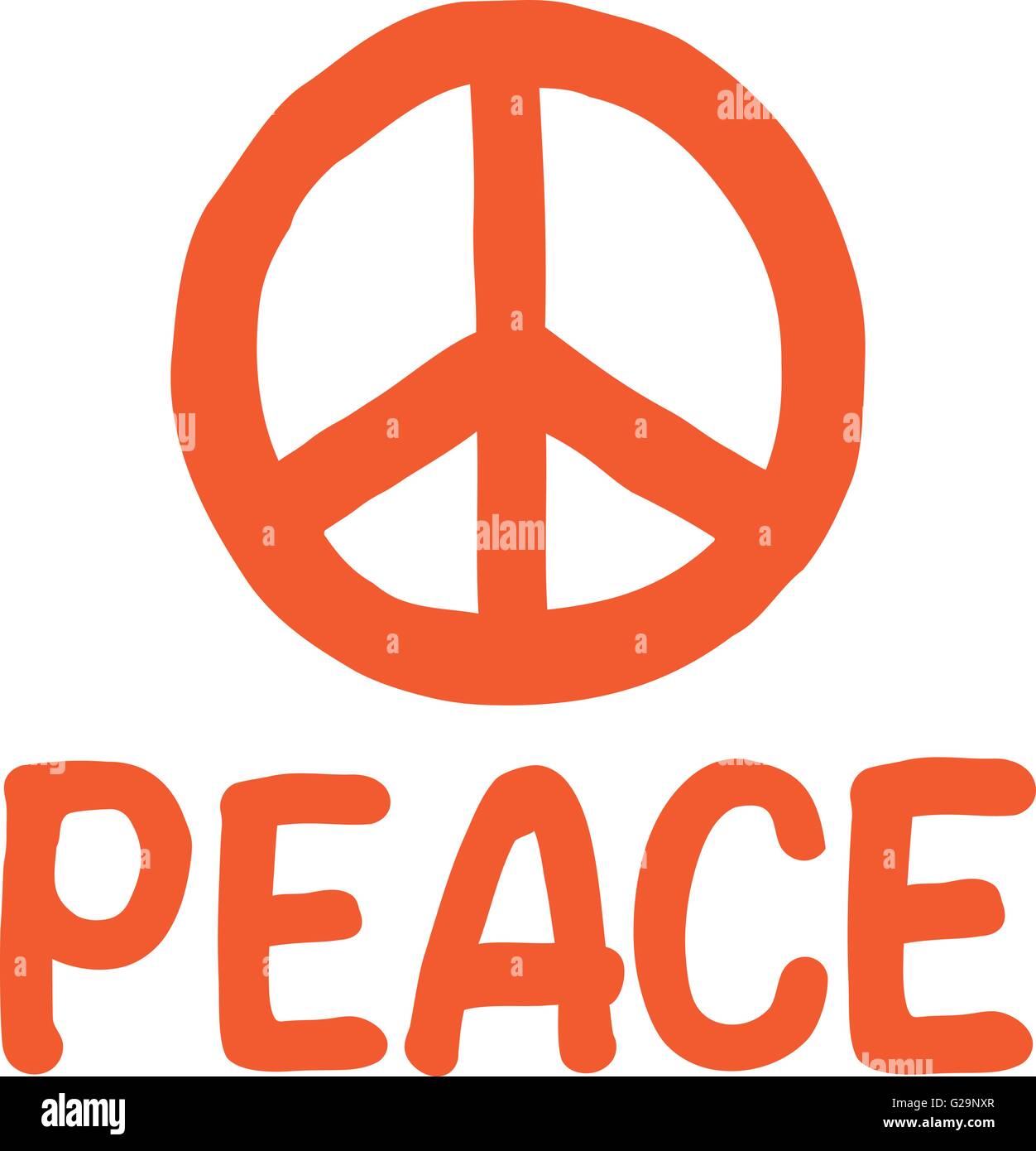 Hand drawn peace sign with word Stock Vector Image & Art - Alamy