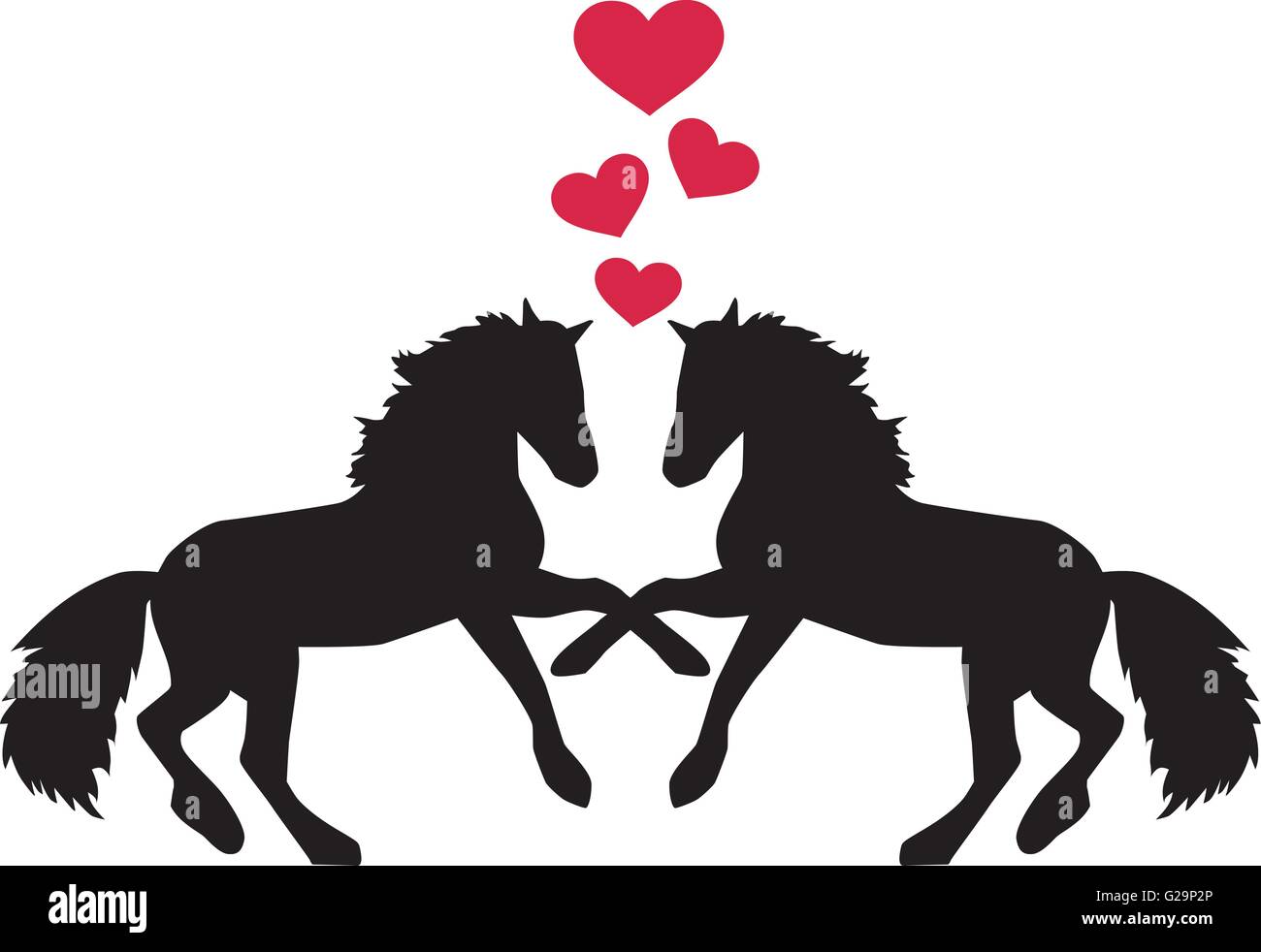 Two Horses Making A Heart
