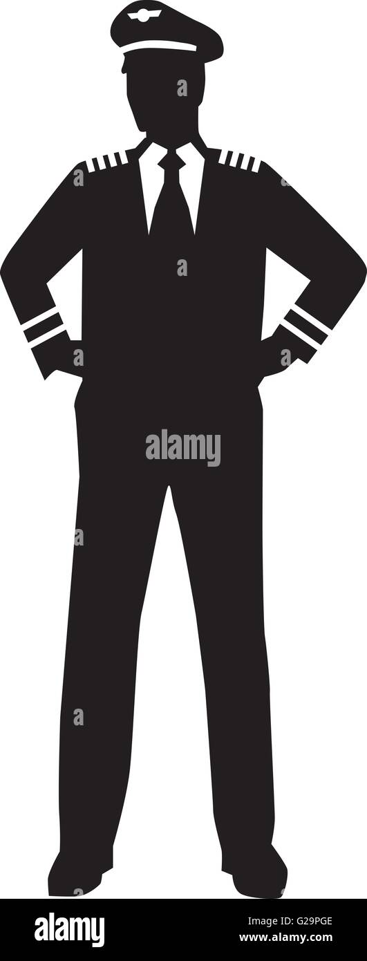 Pilot airport silhouette captain hi-res stock photography and images ...