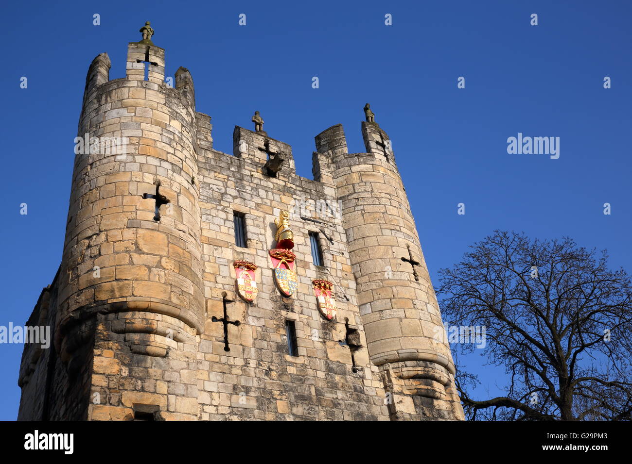 The Entrance Gate at Micklegate Bar in York, Yorkshire, England, UK ...