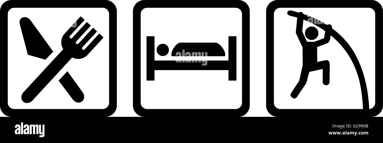 Pole vault eat sleep symbols Stock Vector Image & Art - Alamy