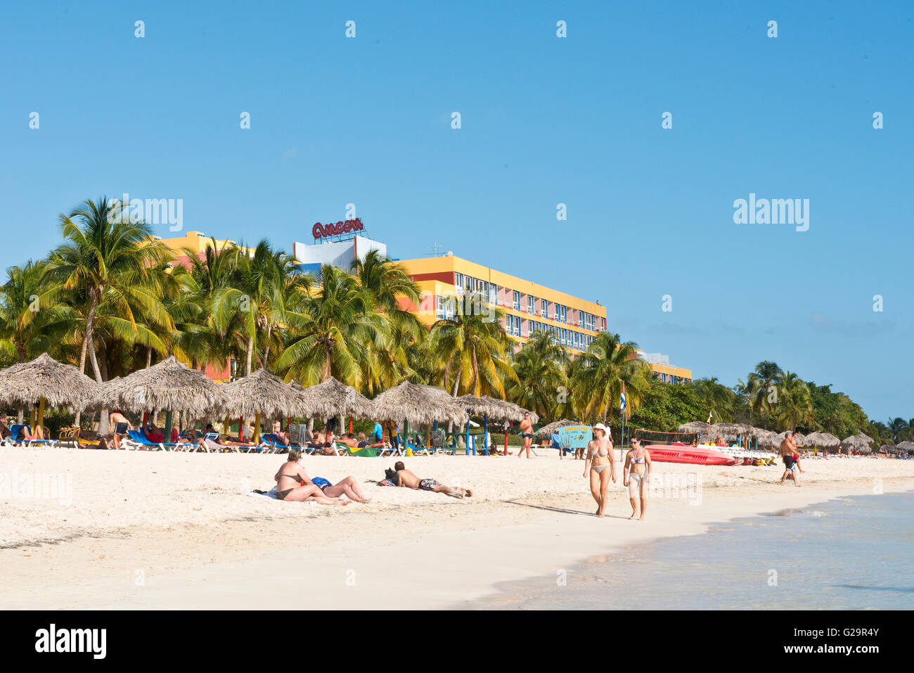 Ancón beach near Trinidad in Cuba is an islet with pristine sandy ...