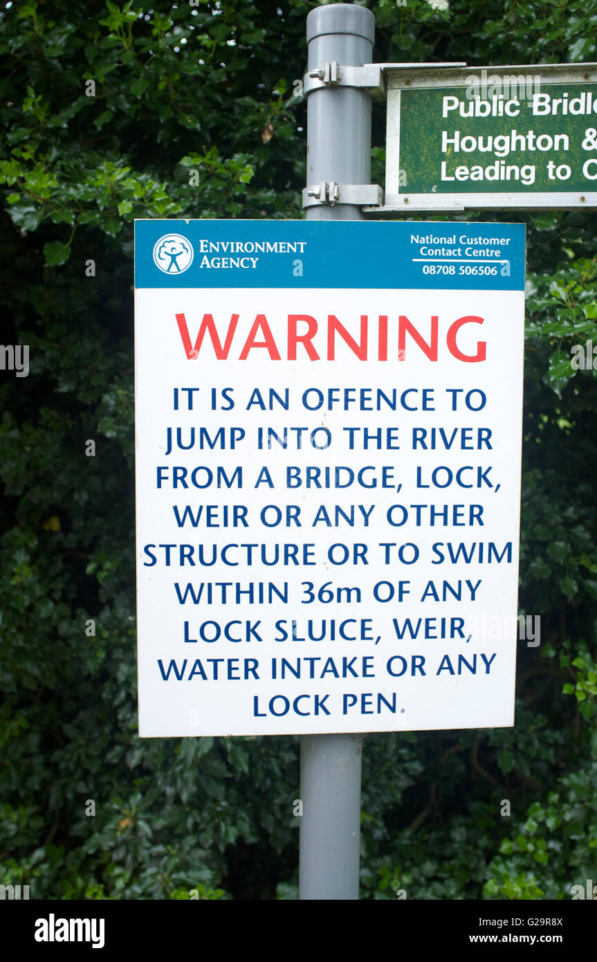 Danger weir warning sign hi-res stock photography and images - Alamy