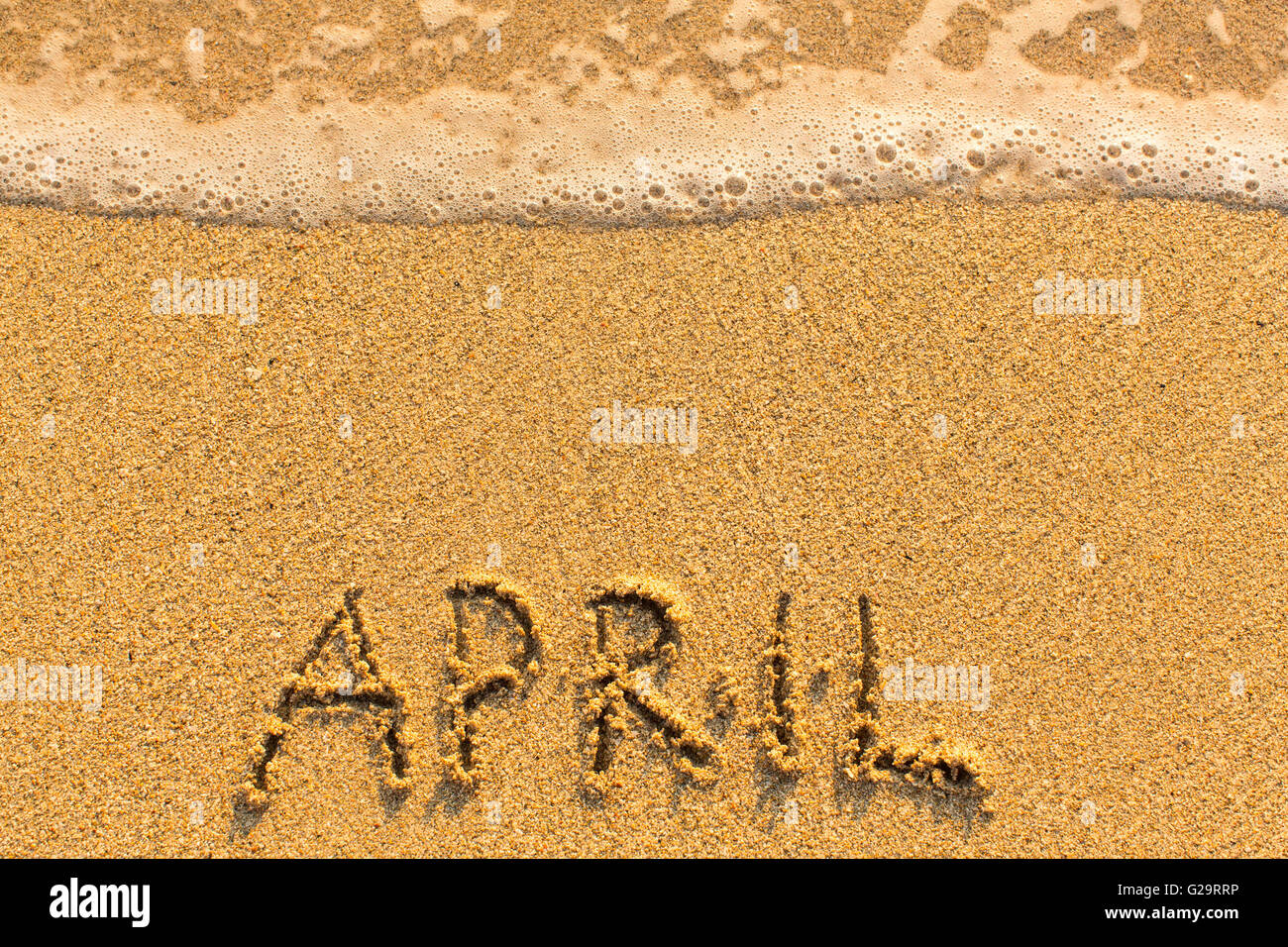 Word april concept written hi-res stock photography and images - Alamy