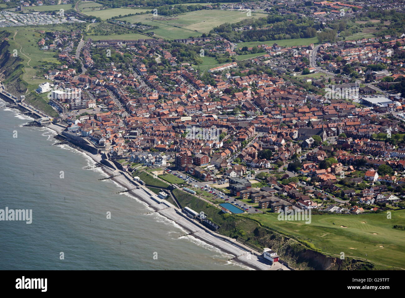 Aerial view of Sheringham Stock Photo - Alamy