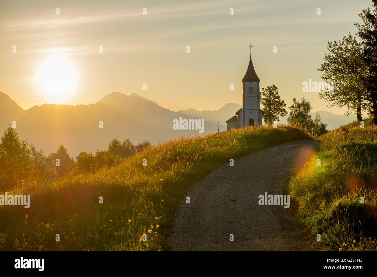 Catholic Church at Sunrise Stock Photo - Alamy