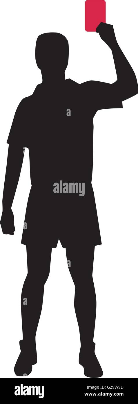 Referee silhouette holding a red card Stock Vector Image & Art - Alamy