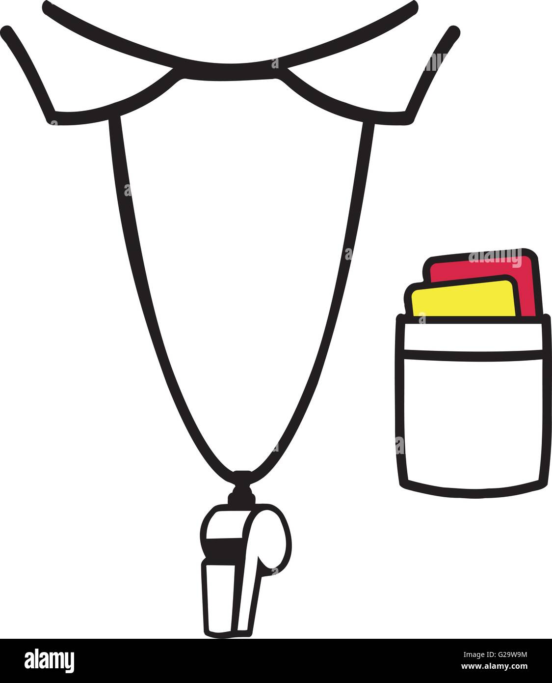 Referee Shirt with collar and red yellow cards Stock Vector Image & Art ...