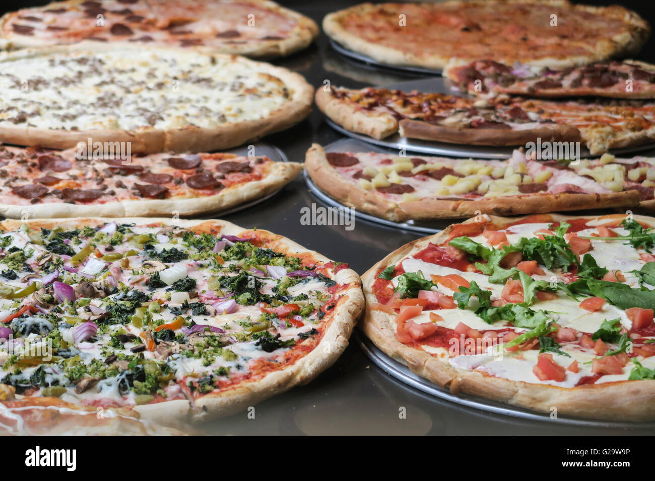 Pizzas, Pizzeria Warming Table and Display Window, Times Square, NYC ...