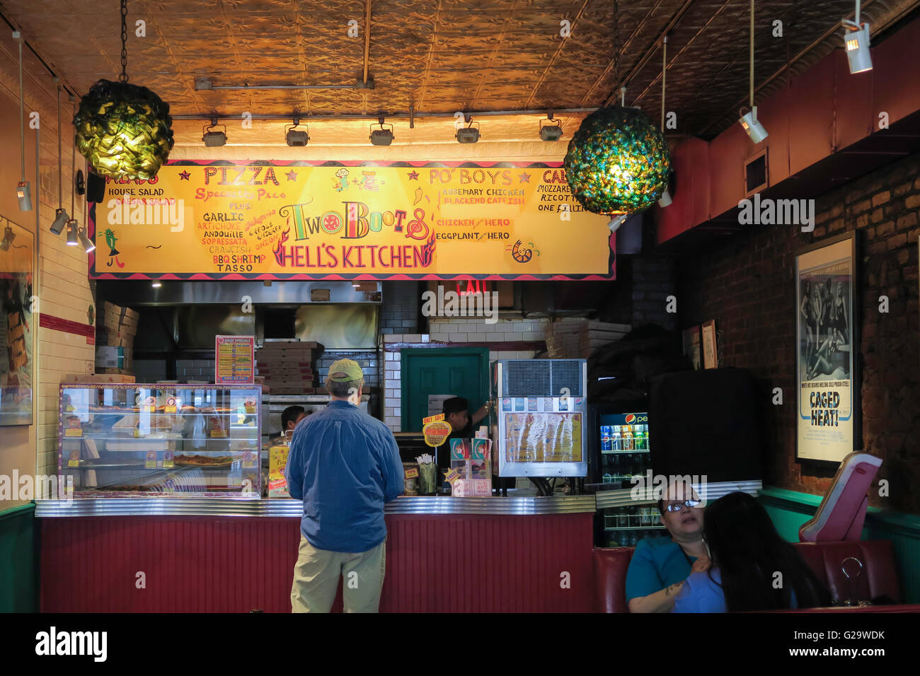 Two Boots Pizza in Hell's Kitchen, NYC Stock Photo - Alamy