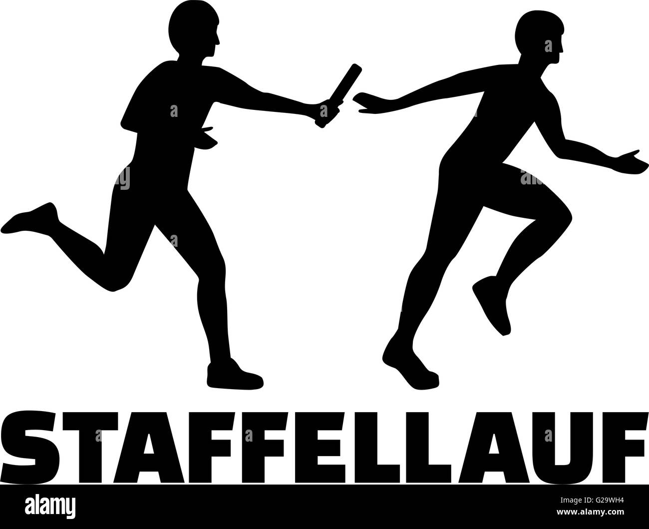 Relay race runner silhouette Stock Vector Images - Alamy