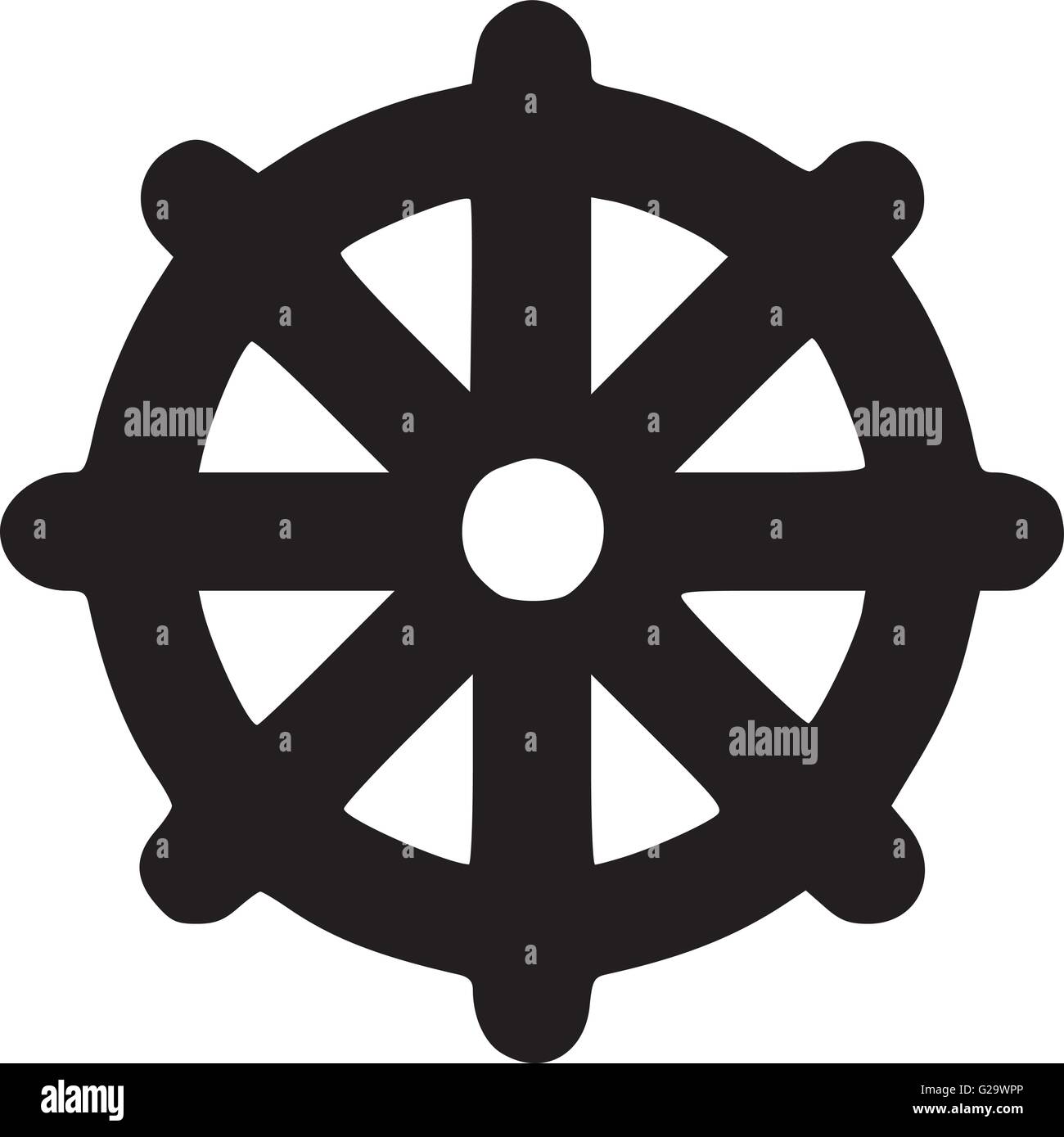 Dharma wheel vector logo hi-res stock photography and images - Alamy
