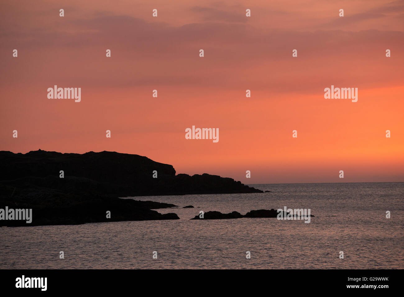Beautiful golden sunset on the beach at Scourie, Sutherland Scotland UK ...
