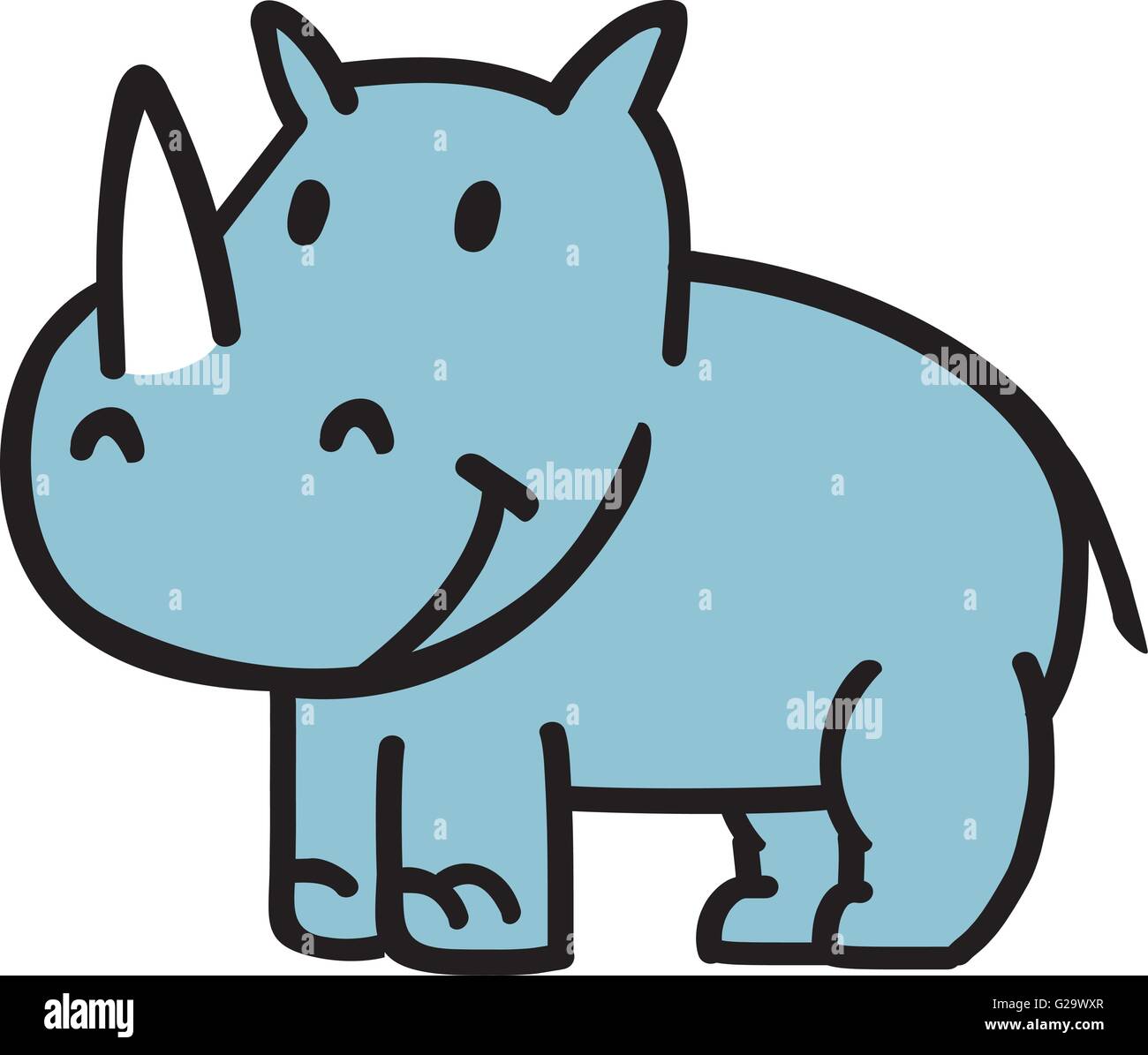 Smiling cartoon rhino Stock Vector Image & Art - Alamy