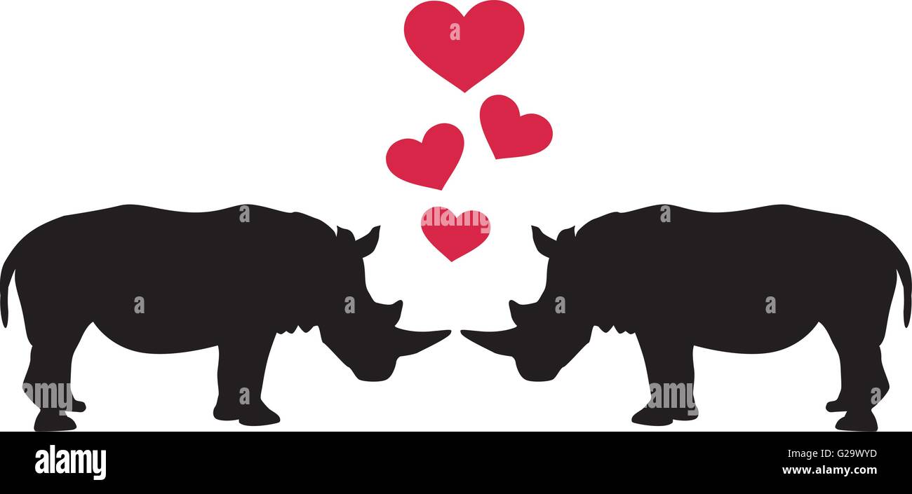 Rhinos in love Stock Vector Image & Art - Alamy