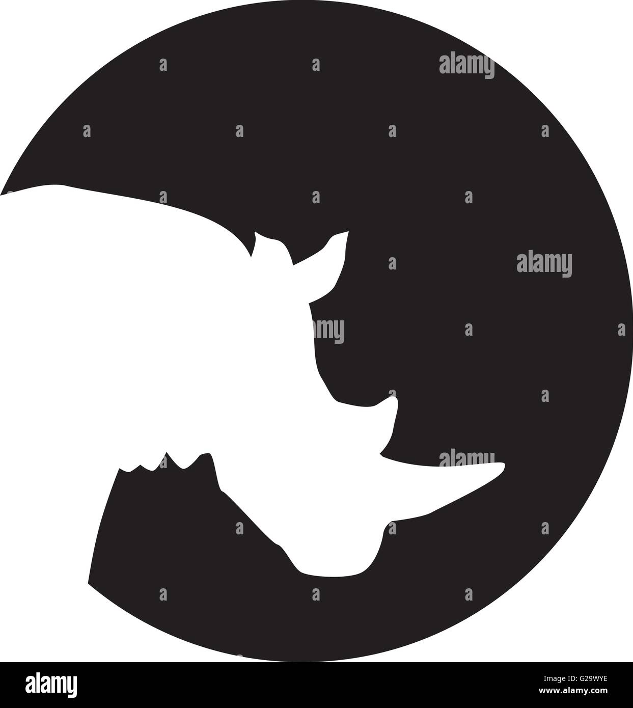 Rhinoceros rhino horn in Stock Vector Images - Alamy